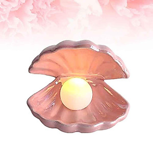 Shell Pearl Light LED in Shell Light Clamshell Pearl Lamp Tabletop Decorations for Home