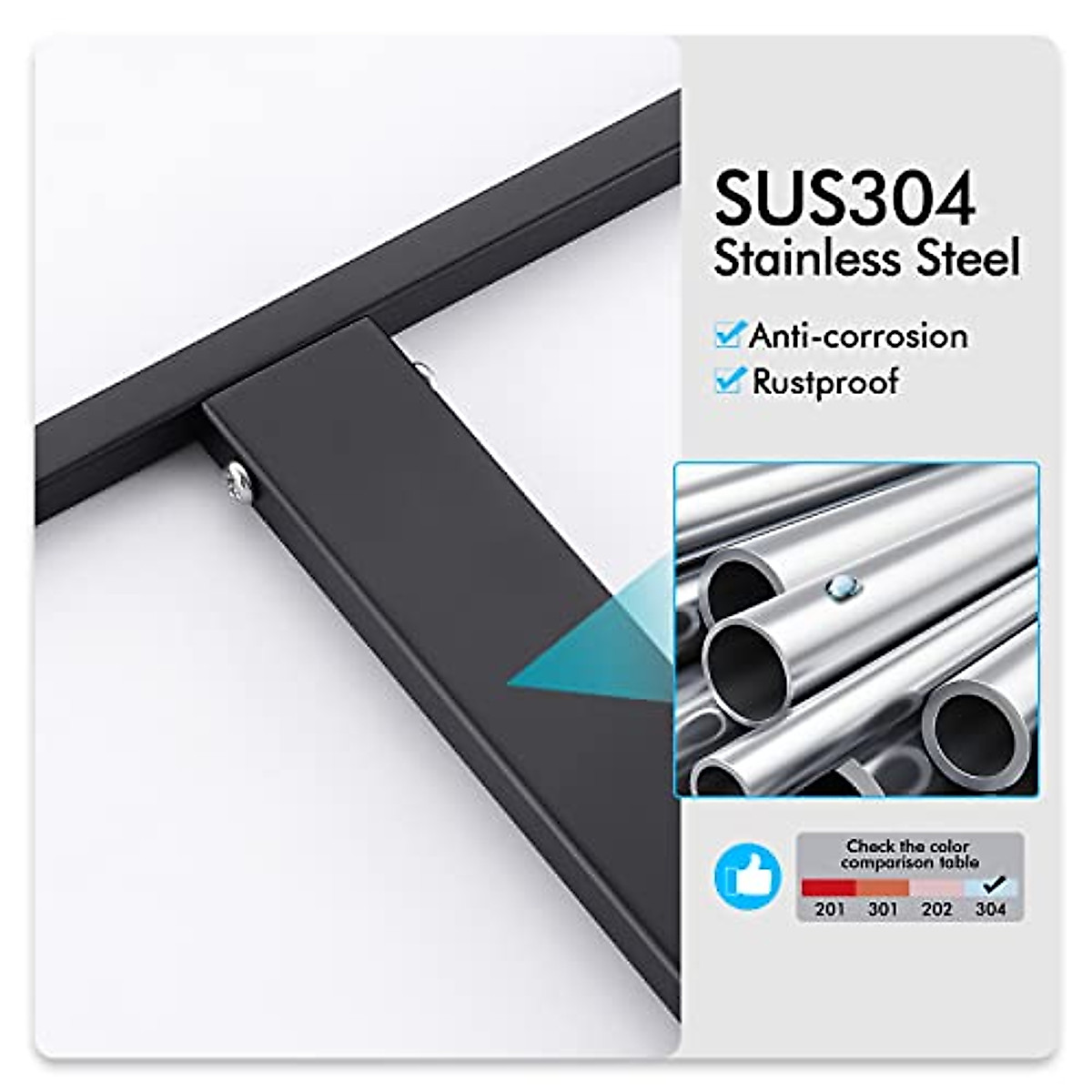 KES Towel Rack Stand, Hand Towel Holder with Marble Base Standing Towel Rack for Bathroom Countertop SUS304 Stainless Steel T-Shape Matte Black, BTH224-BK