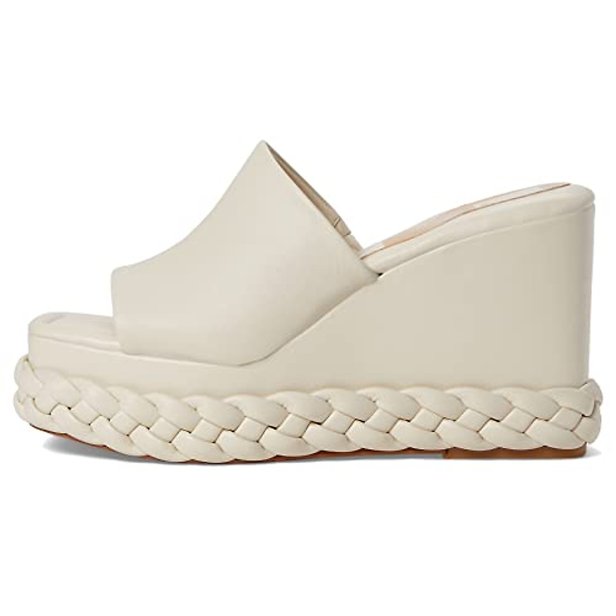 Dolce Vita Women's Elene Wedge Sandal, Ivory Leather, 9