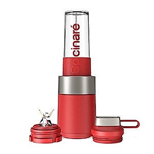 Cocinare 1100W Portable Blender, Personal Blender for Shakes and Smoothies, 6 Titanium Blades, 16 Oz To-Go Sports Bottle, 500+ Online Recipes, for Kitchen, Frozen Fruit, Ice, Nut (Red)
