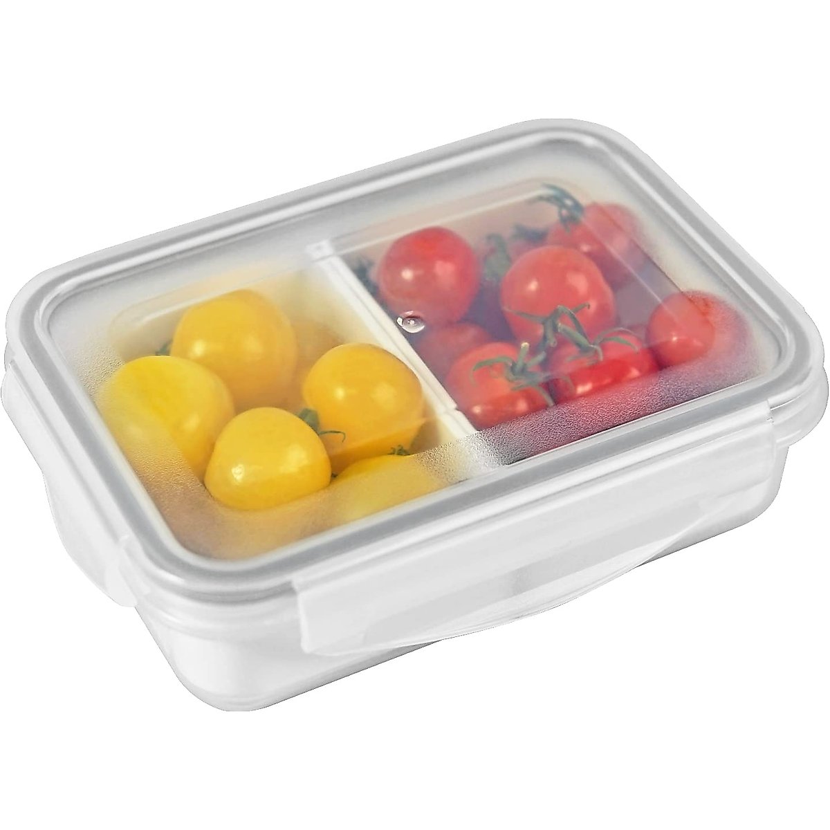 carrotez Food Storage Containers with 2 Removable Compartments, Snack Containers with Airtight Lids, Portion Control Container, Reusable, BPA Free, 2 Cup (480ml)
