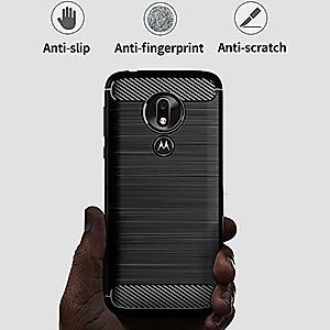 Moto G7 Power Case,Moto G7 Supra Case,Slim Soft Skin Silicone TPU Flexible Rubber Lightweight Shock Absorption Anti-Scratch Protective Case Cover for Motorola G7 Power,Brushed Black