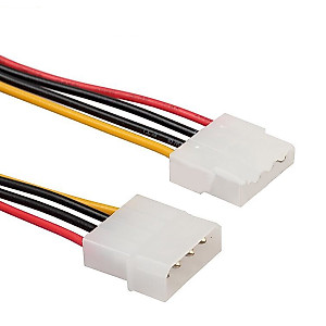2 Pack Computer Molex 4 Pin Power Supply Extension Cable - Female to Male HDD IDE Computer Fan Internal Power Extension Cable 8 Inch