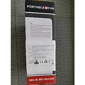 Portable Camping Fan with LED Lantern - Cordless Rechargeable Battery Powered Fan, 270°Pivot Personal USB Desk Fan, 4 Speed Quiet Table Fan, 32Hrs Battery Operated Tent Fan for Travel, Picnic (Orange)