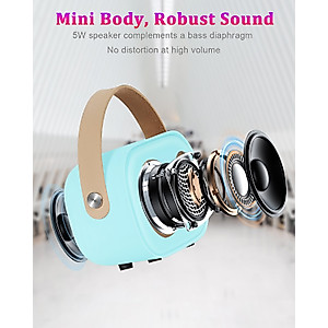 Mini Karaoke Machine for Kids&Adults,Portable Bluetooth Speaker with Wireless Microphones and Stereo Sound Enhanced Bass,Gifts for Girl 6 7 8 9 10 11 12 Years Old (Pink)