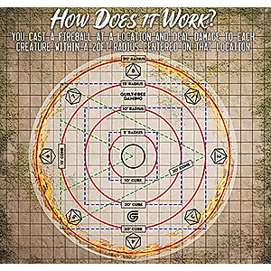 Spell Effect Templates for D&D | Maximize The Effects of Your Spells - Featuring a 30' Cone & 30' Cube, Random Direction Generator, for Use with DND, 5E Pathfinder by Guilt-Free Gaming
