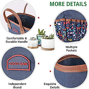 G GOOD GAIN Garden Succulent Kit with Organizer Bag, Indoor Mini Hand Gardening Tool Set, 14 Pieces Tools for Bonsai Planter Miniature Fairy Planting Care.(Blue)