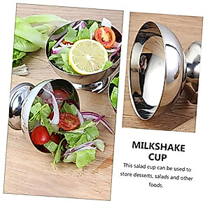 Alipis 2 Pcs Stainless Steel Dessert Cup Small Storage Shelf Glass Trifle Bowl Fruit Snack Molds Stainless Steel Ice Cream Cups Dessert Dish Sundae Bowls Dessert Bowl Salad Cup Candy Cup