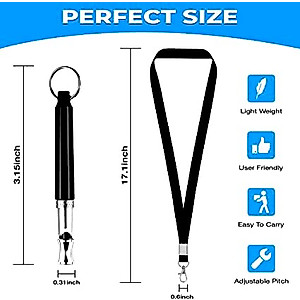 JEKJOL Pack of 2 Ultrasonic Dog Whistle, Professional Dog Whistle Training with Adjustable Frequencies to Recall, Dog Whistle to Stop Barking & Control Your Dog with Lanyard