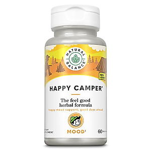 Natural Balance Happy Camper - Feel-Good Mood Support Supplement - Gotu Kola, Passion Flower, and Kava Kava Capsules - 60-Day Guarantee (30 Servings, 60 VegCaps)