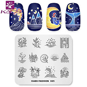 KADS Nail Art Stamp Plate Night Sky Series Nail stamping plate Template Image Plate Nail Art DIY Decoration Tool
