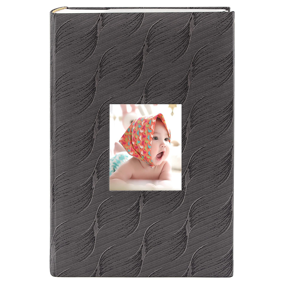 AUEAR, Photo Album Holds 4x6 300 Horizontal Pictures with Memo Space, Large Capacity Fabric Cover Photo Book for Graduation, Family Wedding Anniversary (Black)