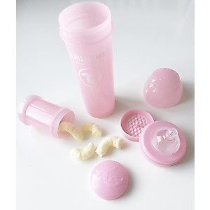 Twistshake Anti Colic Baby Bottles - Premium 330ml/11oz Bottles with 100ml Milk Storage Container for a Comfortable Feeding Experience for Baby Care - Pastel Pink