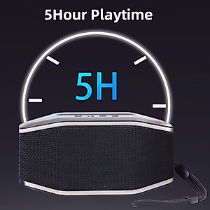 Bluetooth Speaker, Portable Bluetooth Speakers, IPX7 Waterproof Wireless Speaker with Colorful Flashing Lights, Stereo Sound, Deep Bass, TWS Dual Pairing, Built-in Mic, for Home, Party, Outdoor, Beach