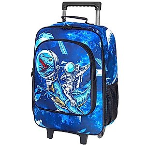 KLFVB Kids Luggage for Boys, Cute Dinosaur Rolling Wheels Suitcase for Toddler, Children Travel Carry on Suitcase