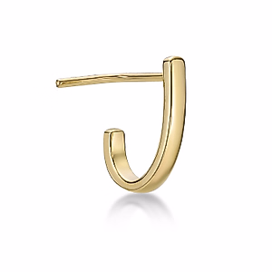 Lavari Jewelers 20 Gauge L Shaped Faux Hoop Nose Ring for Men or Women - 14k Yellow Gold Nose Stud Piercing - 20G Unisex Hypoallergenic Body Piercing Jewelry