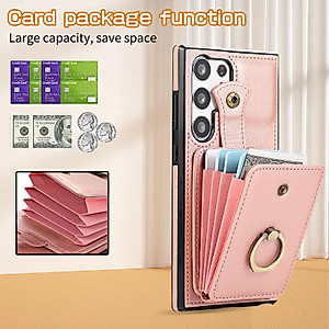 Phone Flip Case Premium Leather 2 in 1 Wallet Case Compatible with Samsung Galaxy A12 5G,Magnetic Closure Purse W Rotation Ring Stand/Card Slots Holde/Lanyard Crossbody Shockproof Protective Phone Cas