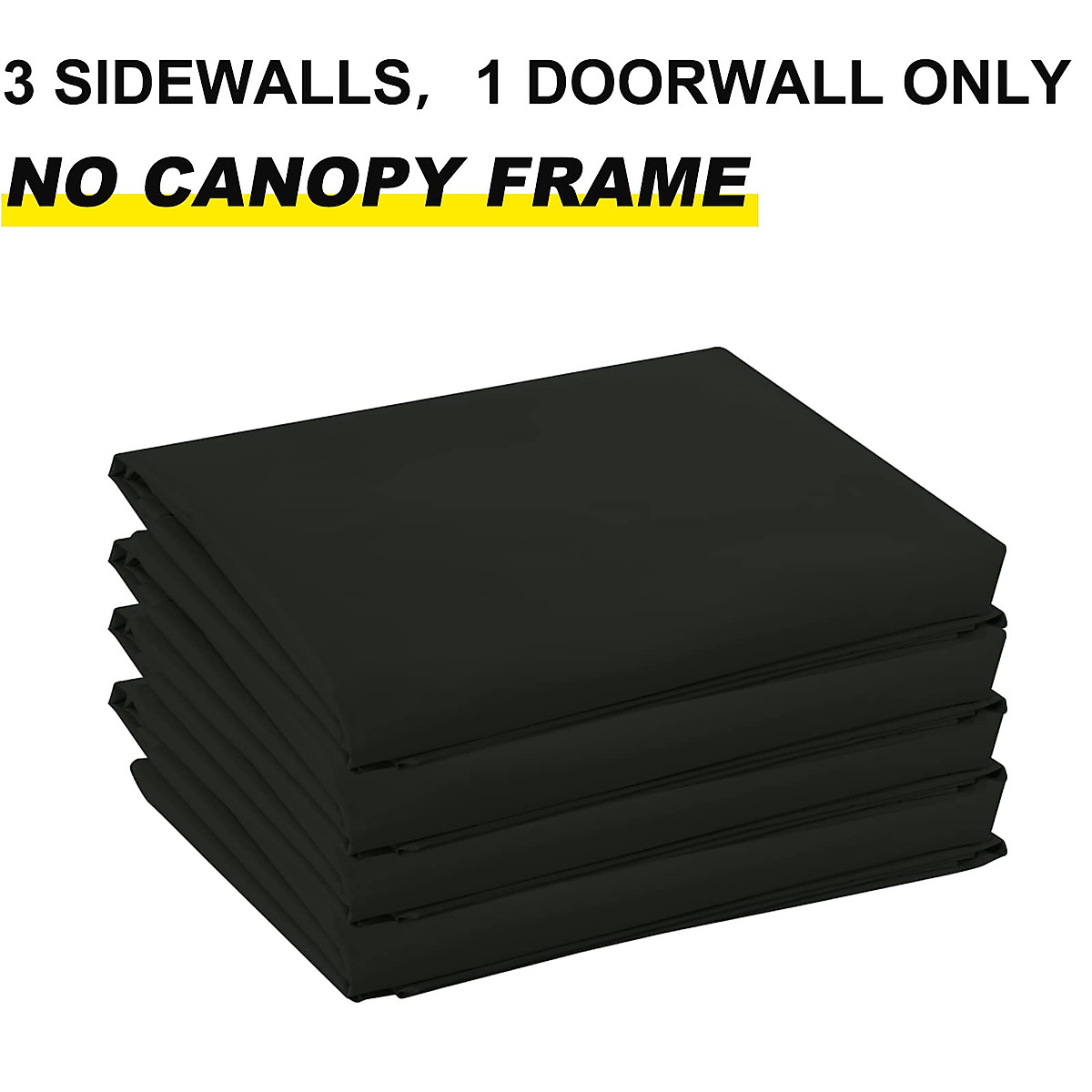 ABCCANOPY Side Wall 10x15, Black (4 Walls Only, NOT Including Frame and Top)