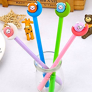 24 pack Black Erasable Pens Kiddie Kawaii Cute Cartoon Gel Ink Pens Assorted Style Writing Pens for Birthday Present School Prize Student Gift Fun Girl Pens (erasable black)