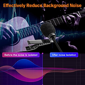 Tendak XLR Lavalier Microphone, Omnidirectional Lapel Mic, Phantom Power with Metal Lapel Clip and Windscreen Accessories Compatible with Canon Sony Panasonic Camcorders for Interview YouTube