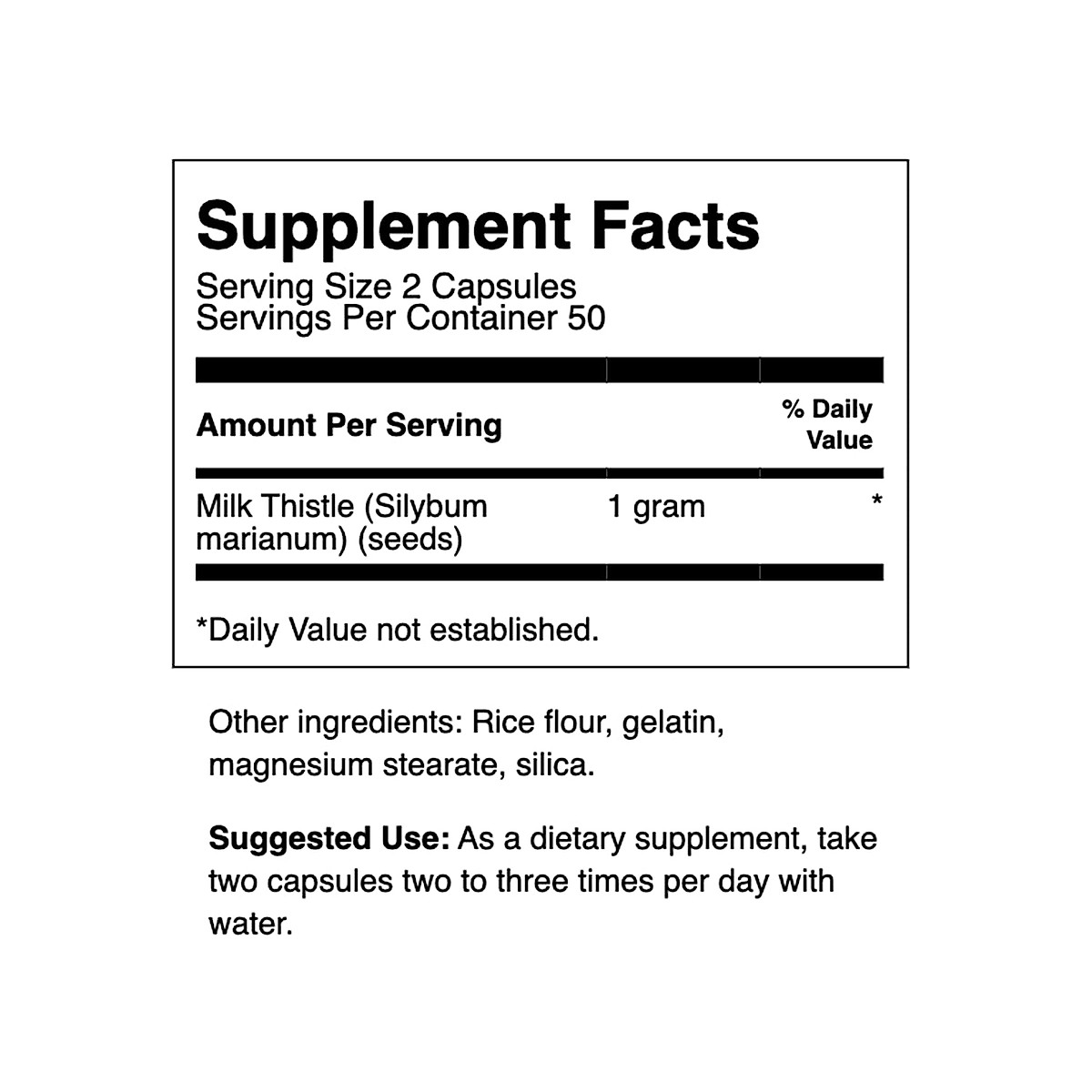 Swanson Milk Thistle-Herbal Liver Support Supplement-Natural Formula Helping to Maintain Overall Health & Wellbeing-(100 Capsules, 500mg Each)