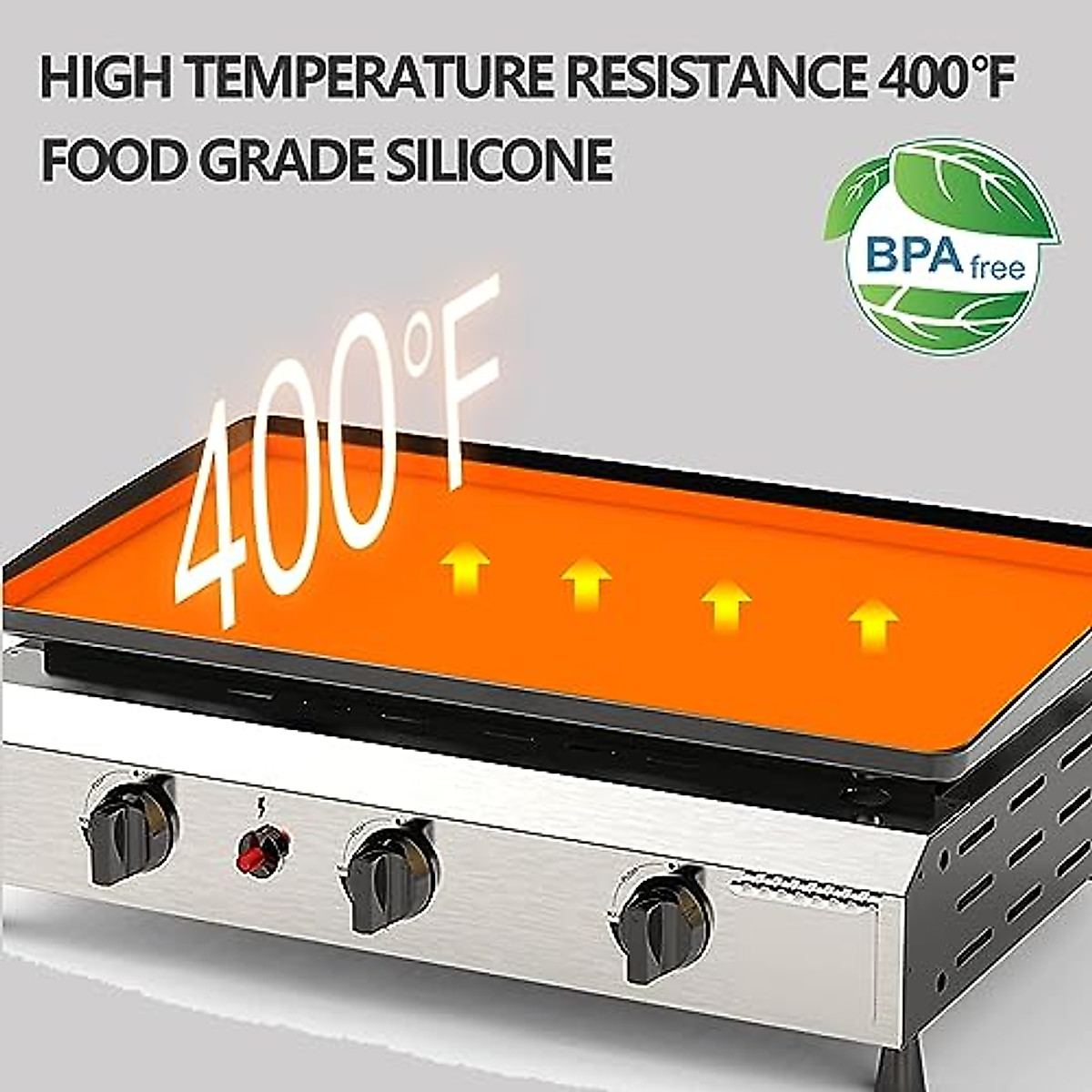Silicone Griddle Mat 28" for Blackstone Grill, Food Grade Silicone Griddle Protective Mat Cover,Heavy Duty/Non Stick/Reusable Silicone Grill Cover, Protect Your Grill (orange-28inch)