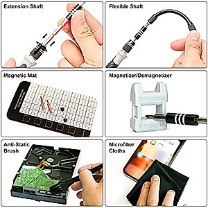 STREBITO Precision Screwdriver Set 124-Piece Electronics Tool Kit with 101 Bits Magnetic Screwdriver Set for Computer, Laptop, Cell Phone, PC, MacBook, iPhone, Nintendo Switch, PS4, PS5, Xbox Repair