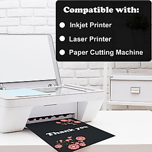 25 Sheets Black Cardstock Paper 8.5 x 11 inches, 250 GSM/92 lb Thick Card Stock Paper Black Construction Paper for DIY Cards, Cardstock Printer Paper Scrapbook Paper Cardboard Paper for Crafts