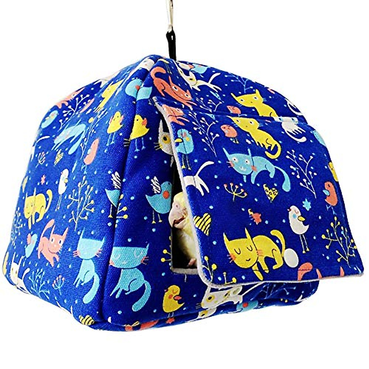 Bird Tent Plush Hammock Parrot Warm Hanging Nest for Cage，Bird Hideaway Hut Swing House Bed，Small Animals Habitat Winter Snuggle Sleeping Cave for Hamster Rat Parakeets Conure Cockatiel Lovebird