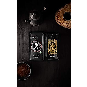 Death Wish Coffee Co. Dark Roast Grounds 16 Oz & Valhalla Java Dark Ground Coffee 12 Oz- Extra Kick of Caffeine in 1 Powerful Bundle - Hardcore Coffee from Arabica & Robusta Beans for Tough Days