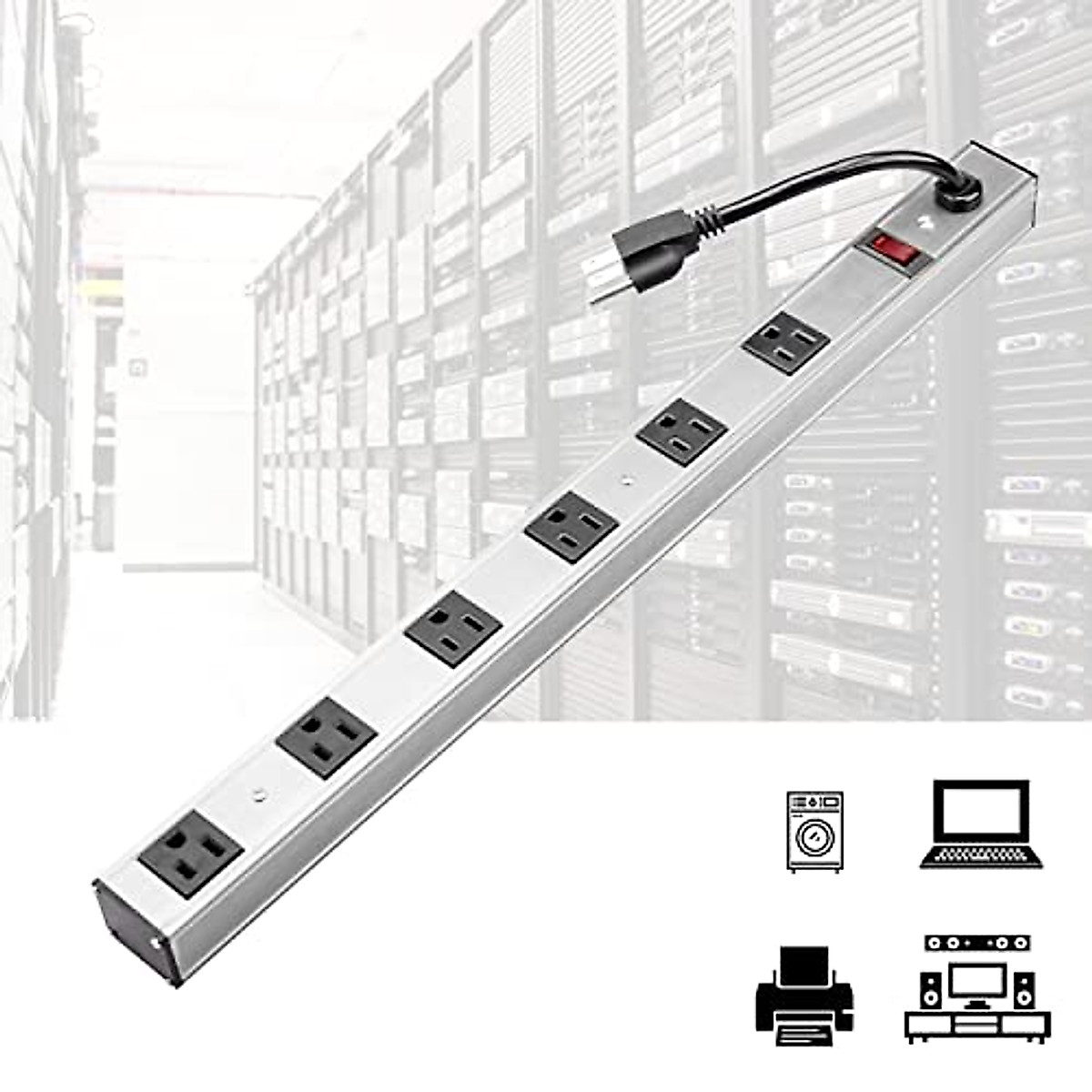 ProHT 6 Outlet Aluminum Power Strip Silver (03196)