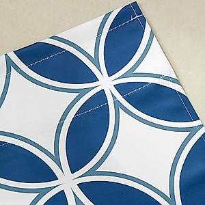 Annlaite Geo Valance for Windows(52 by 18 inches) Elegant Colorful Printed Room Darkening Window Curtain Valance for Kitchen/Bathroom/Living Room/Backdrop 1 Panel Navy