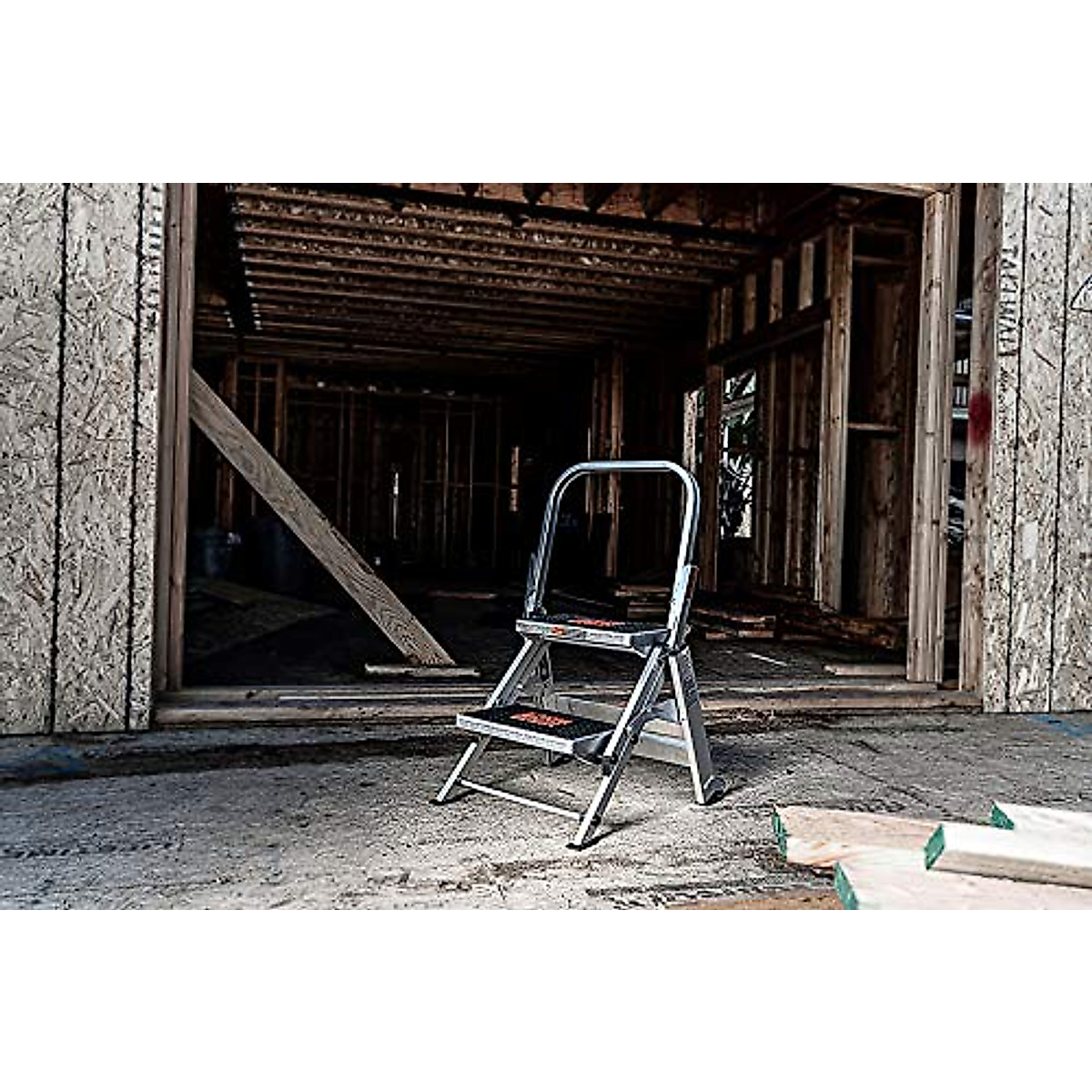 Little Giant Ladders, Safety Step, 2-Step, 2 foot, Step Stool, Aluminum, Type 1A, 300 lbs weight rating, (10210BA), Gray