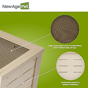 New Age Pet ECOFLEX Maple Chameleon Madagascar Vertical Reptile Habitat Lounge - Durable, Non-Toxic Wood Plastic Composite, Extra Height, Deep Floor, Removable Sliding Glass Doors with Lock