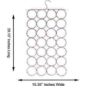 2Pcs 28 Rings Scarf Hanger Birds Pets Swings Multiple Purpose Holder for Closet ~ Clutter Removing and Space-Saving Hanger for Scarves, Shawl, Belts & Accessories
