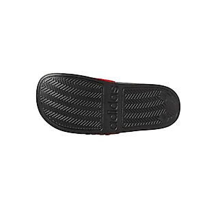 adidas Adilette Shower Slides Sandal, Black/White/Vivid Red, 6 US Unisex Big Kid, Big Kid (8-12 Years)