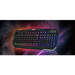ASTRUM KG200 Wired Gaming Keyboard, LED Rainbow Gaming Backlit, 19 Anti-ghosting Keys, Quick-Response, Multimedia Control for PC and Desktop Computer