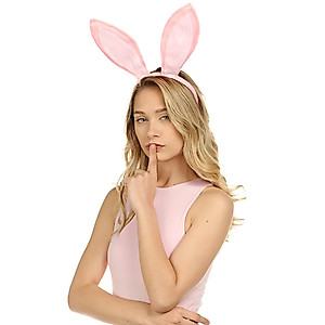 Funcredible Pink Bunny Ears - Bunny Ears Headbands - Bendable Bunny Ears - Bunny Rabbit Cosplay Costume Accessories for Kids and Adult