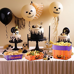 Halloween Snack Trays 36pcs Ghost Pumpkin Paper Food Trays Party Supplies for Hot Dog Popcorn Taco Snack Candy Food Container Trick or Treat Party Supplies…