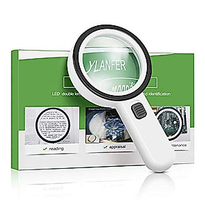Ocim Magnifying Glass with Light,30X Lighted Magnifying Glass for Reading