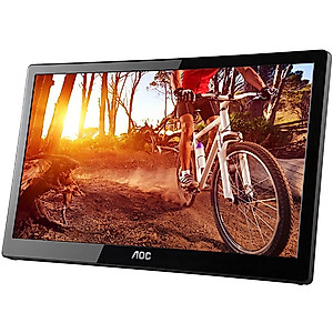 AOC e1659Fwu 16-Inch Ultra Slim 1366x768 Res 200 cd/m2 Brightness USB 3.0-Powered Portable LED Monitor (Renewed)