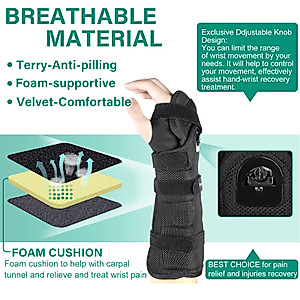 NEENCA Wrist Support Brace, Night Sleep Hand Support Brace with Splints and Adjustment Knob, Palm Wrist Orthosis - Fits Both Hands -Help With Carpal Tunnel, Relieve and Treat Wrist Pain or Injuries