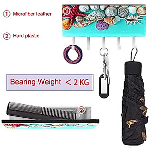 Marine Gastropods Starfish Conch Rack Organizer with 5 Hooks Wall Bathroom Kitchen Shelf Rack Multifunctional Storage Shelf