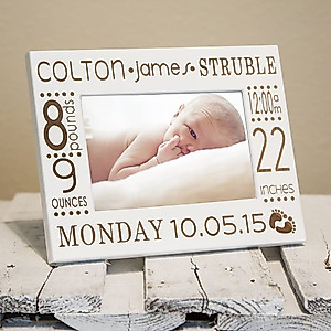 Personalized Birth Announcement Picture Frame with Stats - Newborn Baby Picture Frame - Nursery Decor - Gift for New Parents - Custom Baby Frame - Newborn Frame - Birth Information Frame