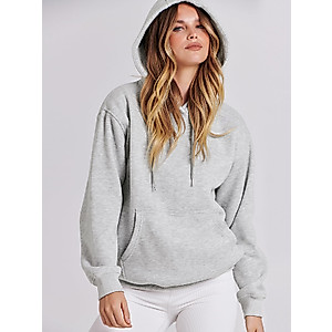 ANRABESS Women's Oversized Fleece Hoodies Basic Pullover Sweatshirt Fall Fashion 2025 Outfits Trendy Y2k Teens Preppy Clothes Heather Gray-L