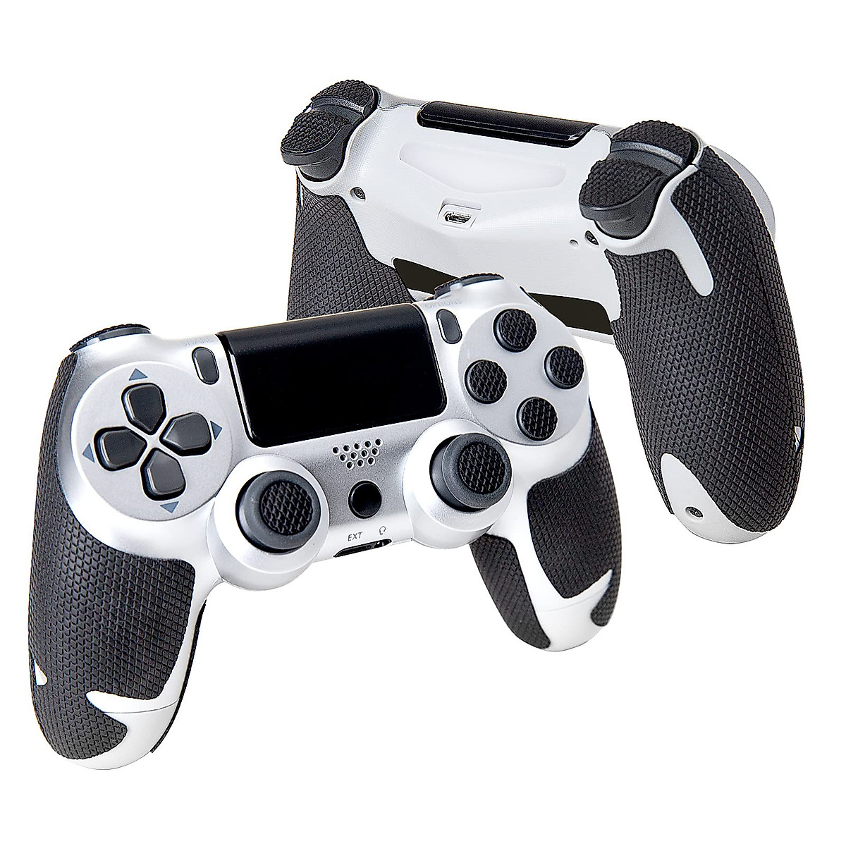 HOTLINEGAMES 2.0 Plus Controller Grip Compatible with PS4 DualShock 4 Controllers Grips Tape, Textured Soft Skin Kit, Pre-Cut, Easy to Apply, Sweat-Absorbent (for Handle Grips+Buttons+Triggers)