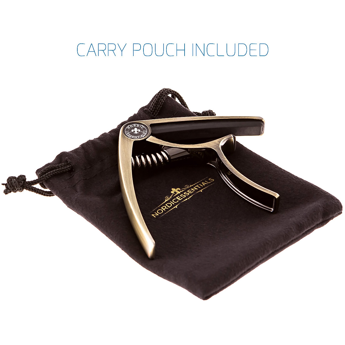 Guitar Capo Deluxe for Guitars, Ukulele, Banjo, Mandolin, Bass -Made of Premium Quality Zinc Alloy for 6 & 12 String Instruments- Luxury Accessories Nordic Essentials&trade (Bronze)