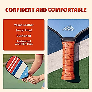 Nettie Pickleball Co - Pickleball Paddle Set of 2 | Double Pack | Lightweight Honeycomb Core | Includes 2 Pickleball Balls & 2 Sweatbands | Premium Material (Bainbridge and Bedford)