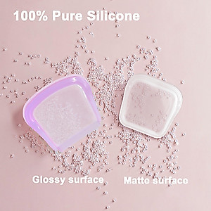 KVK 6 Pack Reusable Snack Bags, Flat Model Multi-Use Reusable Freezer Storage Bags, Premium Silicone Bags for Food Storage Freezer Microwave Oven Dishwasher Safe