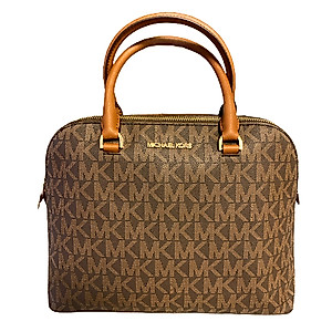 Cindy Medium Logo and Leather Satchel